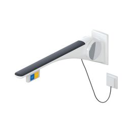 HEWI 802 LifeSystem St&uuml;tzklappgriff 802.50.43660GU 900, wei&szlig; hochglanz/anthrazit matt, Sp&uuml;lausl&ouml;sung, Funktionstaste, rechts