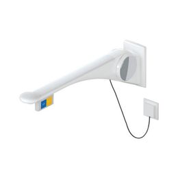 HEWI 802 LifeSystem St&uuml;tzklappgriff 802.50.45360SD 700 mm, wei&szlig; hochglanz/wei&szlig; matt, Sp&uuml;lausl&ouml;sung, Funktionstaste links