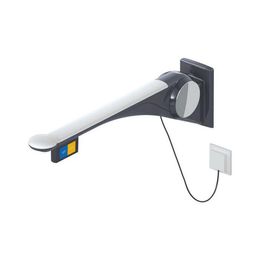 HEWI 802 LifeSystem St&uuml;tzklappgriff 802.50.45660TB 900 mm, anthrazit hochglanz/wei&szlig; matt, Sp&uuml;lausl&ouml;sung, Funktionstaste links