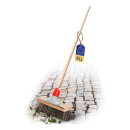 Novaliv Robuster Drahtbesen mit Stiel - Stahlbesen mit Holzstiel, Effiziente Moosentfernung, Drahtb&uuml;rste, f&uuml;r Pflastersteine & Garten, Stahldrahtbesen, Mooskratzer, Pizzabesen, Pizzastein B&uuml;rste