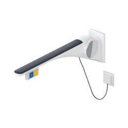 HEWI 802 LifeSystem St&uuml;tzklappgriff 802.50.43560GU 850, wei&szlig; hochglanz/anthrazit matt, Sp&uuml;lausl&ouml;sung, Funktionstaste, rechts