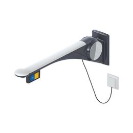 HEWI 802 LifeSystem St&uuml;tzklappgriff 802.50.45560TB 850 mm, anthrazit hochglanz/wei&szlig; matt, Sp&uuml;lausl&ouml;sung, Funktionstaste links