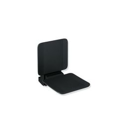 HEWI System 900 Einh&auml;ngesitz 900.51.10660CV 350 x 443 x 526 mm, Edelstahl pulverbeschichtet schwarz matt, matt schwarzer Kunststoff
