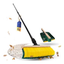 Novaliv Krallenbesen mit Stiel 60cm inkl. Kehrgarnitur Outdoor, Spezialbesen gebogenen Borsten Borsten -Ideal als Gartenbesen, Kratzbesen, Kunstrasen Besen, Optimal f&uuml;r Camping