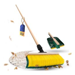 Novaliv Krallenbesen mit Stiel 60cm inkl. Kehrgarnitur Outdoor, Spezialbesen gebogenen Borsten Borsten -Ideal als Gartenbesen, Kratzbesen, Kunstrasen Besen, Optimal f&uuml;r Camping