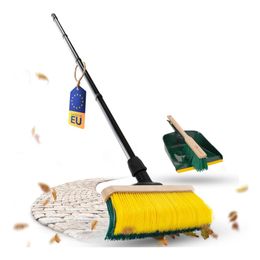Novaliv Premium Krallenbesen mit Stiel 50cm inkl. Kehrgarnitur Outdoor, Spezialbesen gebogenen Borsten - Ideal als Gartenbesen, Kratzbesen, Kunstrasen Besen, Optimal f&uuml;r Camping, Stra&szlig;enbesen