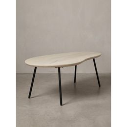 KADIMA DESIGN Sofatisch Mango Massivholz Wei&szlig;-Mango 122x63x36 cm - CALABRIA Kadima