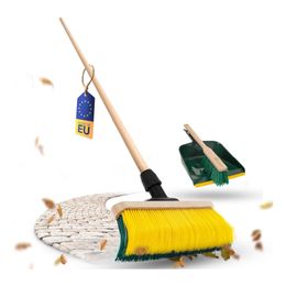 Novaliv Premium Krallenbesen mit Stiel 50cm inkl. Kehrgarnitur Outdoor, Spezialbesen gebogenen Borsten - Ideal als Gartenbesen, Kratzbesen, Kunstrasen Besen, Optimal f&uuml;r Camping, Stra&szlig;enbesen