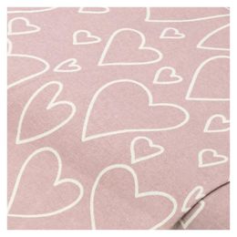 buttinette Baumwoll-Flanell "Herzen", ros&eacute;-color