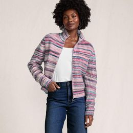 LANDS' END Strick-Cardigan mit Rei&szlig;verschluss f&uuml;r Damen, Damen, size: regular, Pink, Wolle/Polyester/Nylon, by Lands' End