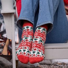 LANDS' END Flauschige Weihnachtssocken f&uuml;r Damen, Damen, size: regular, Elfenbein, by Lands' End