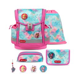 Rucksack Classy Plus ergonomisches Schulranzen-Set 5-teilig Aqua Rose