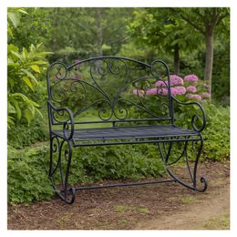 HTI-Living Nostalgische Metallbank Schaukelbank Curly