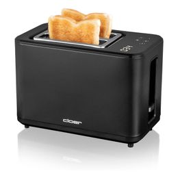CLOER 3930 SW Toaster (2 Scheiben, 900 W, Kunststoff, Schwarz mattiert, Auftaufunktion, Aufw&auml;rmfunktion, automatische Brotzentrierung)