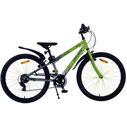Volare Kinderfahrrad Rocky 24 Zoll Kinderrad in Gr&uuml;n, 7 G&auml;nge