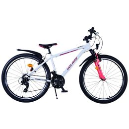 Volare Kinderfahrrad XC Race 26 Zoll Kinderrad in Wei&szlig;/Pink, 21 G&auml;nge