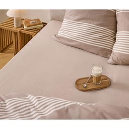 Tchibo - Biber-Spannbettlaken - taupe