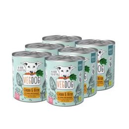 VEGDOG Nassfutter Adult Linsen & Hirse Vorteilspack 800 g