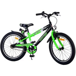 Volare Kinderfahrrad Sportivo f&uuml;r Jungen 20 Zoll Kinderrad in Schwarz/Gr&uuml;n