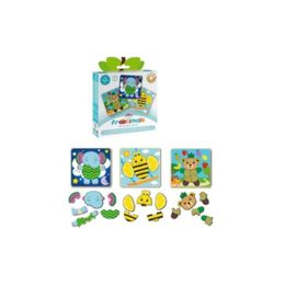 Kids Licensing Holzpuzzle mit drei Motiven B&auml;r Elefant Biene
