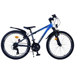 Volare Kinderfahrrad XC Race 24 Zoll Kinderrad in Blau/Grau, 21 G&auml;nge