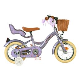 Volare Kinderfahrrad Blossom f&uuml;r M&auml;dchen 12 Zoll Kinderrad in Lila
