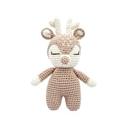 miniHeld Handgestricktes Reh geh&auml;kelt aus Baumwolle Spielzeug 18 cm