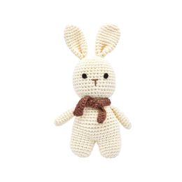 miniHeld Handgestrickter Hase geh&auml;kelt aus Baumwolle Spielzeug 18 cm