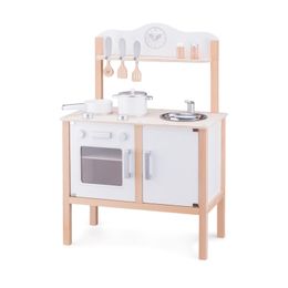 New Classic Toys K&uuml;chenzeile Kinderk&uuml;che aus Holz Modern Wei&szlig; Holzk&uuml;che Holzspielzeug