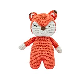 miniHeld Handgestrickter Fuchs geh&auml;kelt aus Baumwolle Spielzeug 15 cm