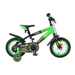 Volare Kinderfahrrad Strike f&uuml;r Jungen 12 Zoll Kinderrad in Schwarz Gr&uuml;n