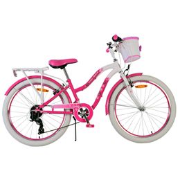 Volare Kinderfahrrad Lovely Fahrrad f&uuml;r M&auml;dchen 24 Zoll Kinderrad in Rosa