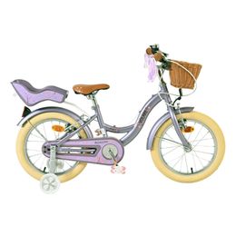 Volare Kinderfahrrad Blossom f&uuml;r M&auml;dchen 16 Zoll Kinderrad in Lila, Zwei Handbremsen