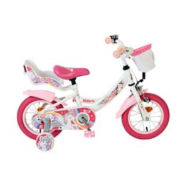 Volare Kinderfahrrad Unicorn f&uuml;r M&auml;dchen 12 Zoll Kinderrad in Wei&szlig;