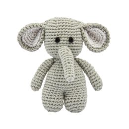 miniHeld Handgestrickter Elefant geh&auml;kelt aus Baumwolle Spielzeug 15 cm