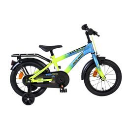 Volare Kinderfahrrad Thombike f&uuml;r Jungen 14 Zoll Kinderrad in Blau-Gelb