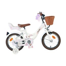 Volare Kinderfahrrad Blossom f&uuml;r M&auml;dchen 14 Zoll Kinderrad in Wei&szlig;, Zwei Handbremsen