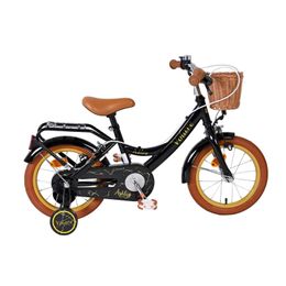 Volare Kinderfahrrad Ashley f&uuml;r M&auml;dchen 14 Zoll Kinderrad in Schwarz, Zwei Handbremsen
