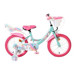 Volare Kinderfahrrad Unicorn f&uuml;r M&auml;dchen 16 Zoll Kinderrad in Gr&uuml;n