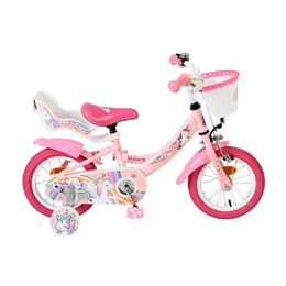 Volare Kinderfahrrad Unicorn f&uuml;r M&auml;dchen 12 Zoll Kinderrad in Rosa