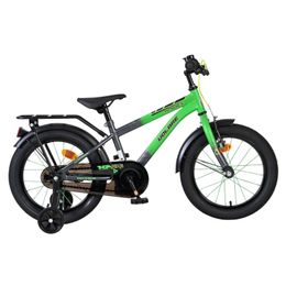 Volare Kinderfahrrad Thombike f&uuml;r Jungen 16 Zoll Kinderrad in Gr&uuml;n-Grau