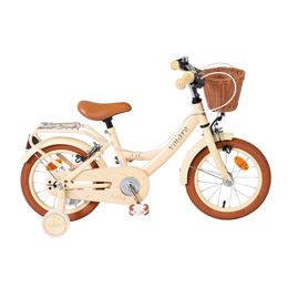 Volare Kinderfahrrad Ashley f&uuml;r M&auml;dchen 14 Zoll Kinderrad in Creme, Zwei Handbremsen