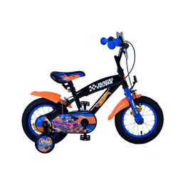 Volare Kinderfahrrad Hot Wheels f&uuml;r Jungen 12 Zoll Kinderrad in Schwarz Orange Blau, Zwei Handbremsen