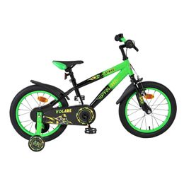 Volare Kinderfahrrad Strike f&uuml;r Jungen 16 Zoll Kinderrad in Schwarz Gr&uuml;n