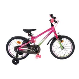 Volare Kinderfahrrad Chrome f&uuml;r M&auml;dchen 16 Zoll Kinderrad in Rosa-Gr&uuml;n, Zwei Handbremsen