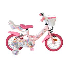 Volare Kinderfahrrad Unicorn f&uuml;r M&auml;dchen 12 Zoll Kinderrad in Rosa, Zwei Handbremsen