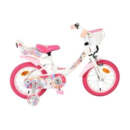 Volare Kinderfahrrad Unicorn f&uuml;r M&auml;dchen 14 Zoll Kinderrad in Wei&szlig;