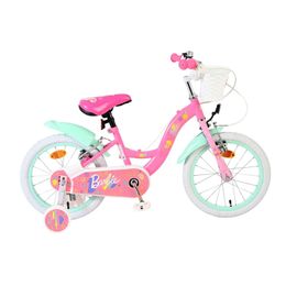 Volare Kinderfahrrad Barbie f&uuml;r M&auml;dchen 16 Zoll Kinderrad in Rosa, Zwei Handbremsen