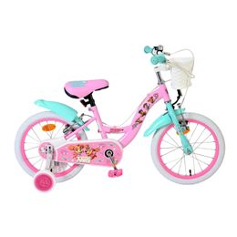 Volare Kinderfahrrad Paw Patrol f&uuml;r M&auml;dchen 16 Zoll Kinderrad in Rosa, Zwei Handbremsen