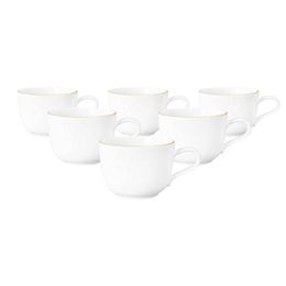Seltmann Weiden Milchkaffeetassen Liberty Goldrand 380 ml 6er Set